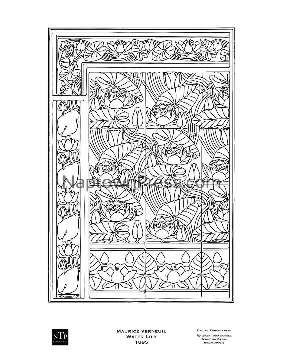 coloring pages water lily